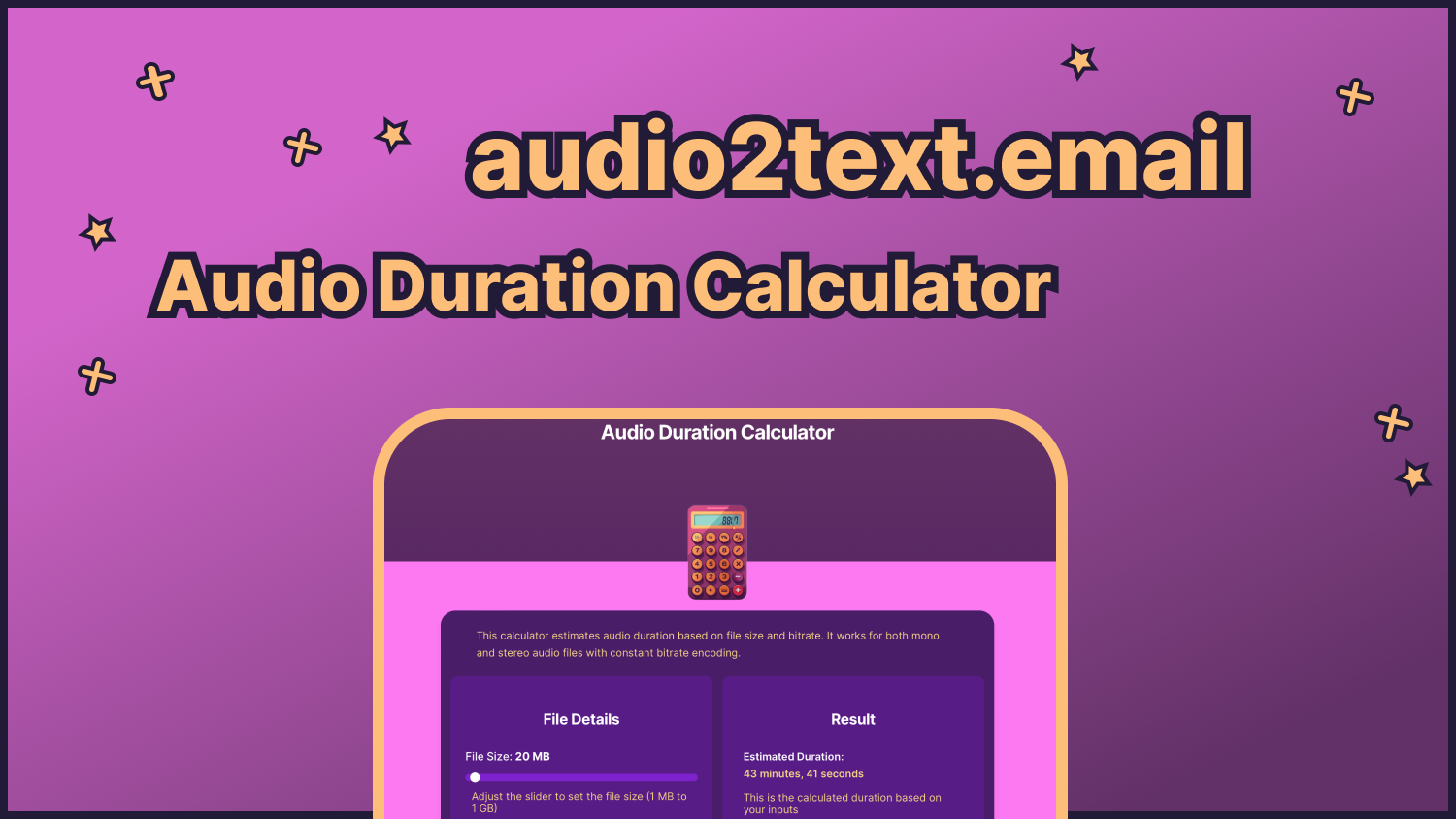 Audio Duration Calculator: Estimate Length by Size & Bitrate